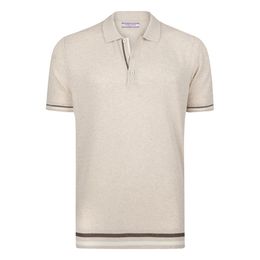Felix Hardy Poloshirt Herren Gr&ouml;&szlig;e M beige / schoko / wei&szlig;