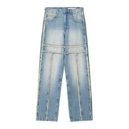 Bershka Jeans Herren Größe 34 creme / blue denim