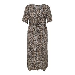 Only Carmakoma Kleid 'CARCikka' Damen Größe 54 beige / cognac / schwarz Winterkleid
