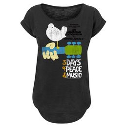 F4NT4STIC Shirt 'Woodstock Festival Poster' female Black size M
