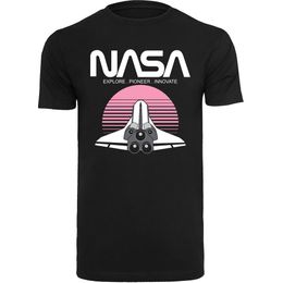 F4NT4STIC T-Shirt 'NASA Space Shuttle Sunset' Herren Gr&ouml;&szlig;e M dunkelgrau / hellpink / schwarz / wei&szlig;