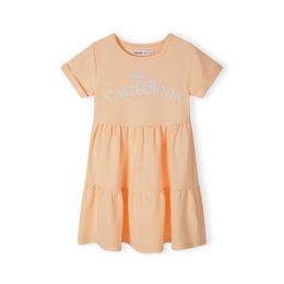 MINOTI Kleid Mädchen Größe 104/110 apricot / weiß