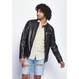 Lederjacke Maze "181Berwick", Herren, Gr. M, schwarz, Obermaterial: 100% Lammleder / Futter: 100% Baumwolle / Ärmelfutter: 100% Polyester, ohne Bündchen, Jacken