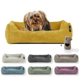 Rohrschneider &reg; Hundebett waschbar f&uuml;r kleine Hunde mit Hundekissen Cord (ca. 55x42 cm) inkl. Gassibeutel