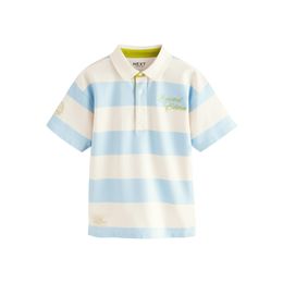next Poloshirt Jungen Gr&ouml;&szlig;e 116 hellblau / gold / wei&szlig;