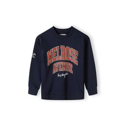 MINOTI Sweatshirt Jungen Gr&ouml;&szlig;e 104/110 dunkelblau / dunkelorange / wei&szlig;