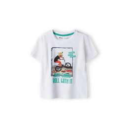 MINOTI T-Shirt Jungen Gr&ouml;&szlig;e 122/128 jade / dunkelorange / schwarz / wei&szlig;