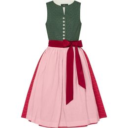 Luis Steindl Midi-Dirndl Gr&uuml;n/Rot (Gr&ouml;&szlig;e: 40)