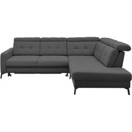 Ecksofa Musterring "MR 4615", grau (anthrazit), B:272cm H:84cm T:214cm, 100% Polyester, Sofas, Ecksofa, mit Kopf- und R&uuml;ckenverstellung, Metallfu&szlig; schwarz, Ma&szlig;e 272 x 214 cm