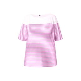 Ulla Popken T-Shirt Damen Gr&ouml;&szlig;e 4XL/5XL hellpink / wei&szlig;