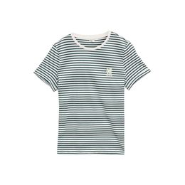 Tom Tailor T-Shirt Damen Größe XS petrol / weiß