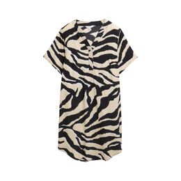 Tom Tailor Kleid Damen Größe 38 beige / dunkelbraun / offwhite Winterkleid