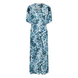Kaffe Kleid 'KAIsolde Amber' Damen Größe 44 cyanblau / hellblau / dunkelgrün / weiß Winterkleid