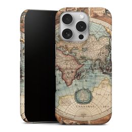 DeinDesign iPhone 16 Pro Handy Premium Case Smartphone Handyh&uuml;lle Schutzh&uuml;lle matt Vintage Map World Map Premium Case