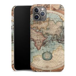 DeinDesign iPhone 12 Pro Handy Premium Case Smartphone Handyh&uuml;lle Schutzh&uuml;lle matt Vintage Map World Map Premium Case