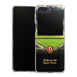 DeinDesign Galaxy Z Flip 5 Handy Hard Case Schutzh&uuml;lle transparent Smartphone Handy H&uuml;lle Official Licensed Product Sgd Sg Dynamo Dresden Hard Case