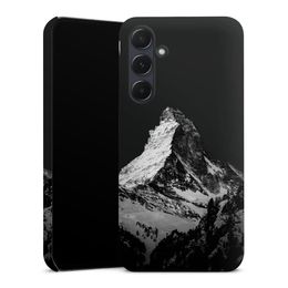 DeinDesign Galaxy A55 5G Handy Premium Case Smartphone Handyh&uuml;lle Schutzh&uuml;lle matt Mountain Snow Mountain Top Premium Case