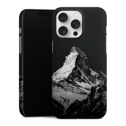 DeinDesign iPhone 15 Pro Max Handy Premium Case Smartphone Handyh&uuml;lle Schutzh&uuml;lle matt Mountain Snow Mountain Top Premium Case