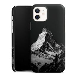 DeinDesign iPhone 12 Handy Premium Case Smartphone Handyh&uuml;lle Schutzh&uuml;lle matt Mountain Snow Mountain Top Premium Case