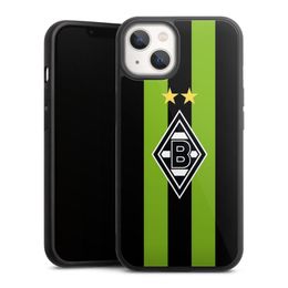 DeinDesign iPhone 13 Handy Gallery Case Handyh&uuml;lle 9H Geh&auml;rtetes Glas R&uuml;ckseite H&uuml;lle Stripes Borussia M&ouml;nchengladbach Gladbach Gallery Case
