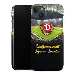 DeinDesign iPhone 14 Plus Handy Premium Case Smartphone Handyh&uuml;lle Schutzh&uuml;lle gl&auml;nzend Sg Dynamo Dresden Sgd Official Licensed Product Premium Case