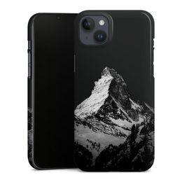 DeinDesign iPhone 14 Plus Handy Premium Case Smartphone Handyh&uuml;lle Schutzh&uuml;lle gl&auml;nzend Mountain Snow Mountain Top Premium Case