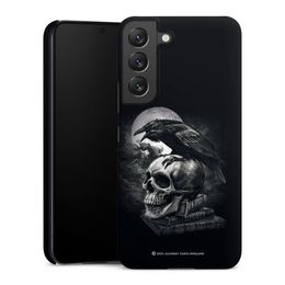 DeinDesign Galaxy S22 Handy Premium Case Smartphone Handyh&uuml;lle Schutzh&uuml;lle matt Raven Skulls Skull Premium Case