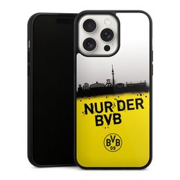 DeinDesign iPhone 15 Pro Max Handy Gallery Case Handyh&uuml;lle 9H Geh&auml;rtetes Glas R&uuml;ckseite H&uuml;lle Borussia Dortmund Statement Bvb Gallery Case