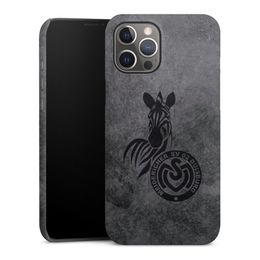 DeinDesign iPhone 12 Pro Max Handy Premium Case Smartphone Handyh&uuml;lle Schutzh&uuml;lle matt Official Licensed Product Msv Duisburg Zebra Premium Case