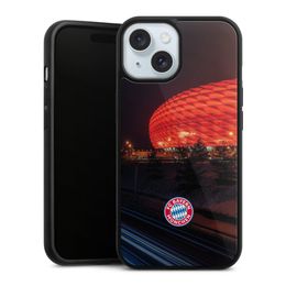 DeinDesign iPhone 15 Handy Gallery Case Handyh&uuml;lle 9H Geh&auml;rtetes Glas R&uuml;ckseite H&uuml;lle Fc Bayern M&uuml;nchen Stadium Fcb Gallery Case