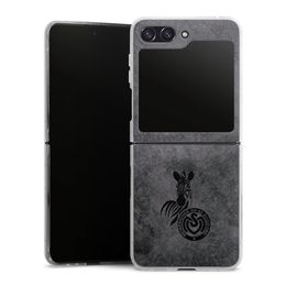 DeinDesign Galaxy Z Flip 5 Handy Hard Case Schutzh&uuml;lle transparent Smartphone Handy H&uuml;lle Msv Duisburg Zebra Official Licensed Product Hard Case