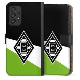 DeinDesign Galaxy A33 5G Handy Klapph&uuml;lle Handyh&uuml;lle aus Kunst Leder schwarz Flip Case Official Licensed Product Borussia M&ouml;nchengladbach Gladbach Sideflip mit 