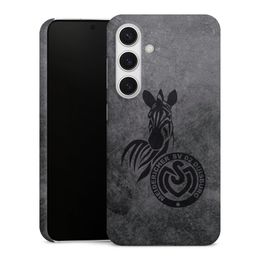 DeinDesign Galaxy S24 Handy Premium Case Smartphone Handyh&uuml;lle Schutzh&uuml;lle matt Official Licensed Product Msv Duisburg Zebra Premium Case