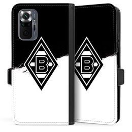 DeinDesign Xiaomi Redmi Note 10 Pro Handy Klapph&uuml;lle Handyh&uuml;lle aus Kunst Leder schwarz Flip Case Borussia M&ouml;nchengladbach Bmg Gladbach Sideflip mit langer 