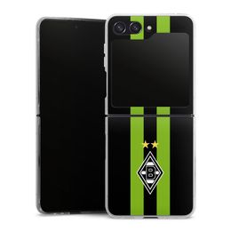 DeinDesign Galaxy Z Flip 5 Handy Hard Case Schutzh&uuml;lle transparent Smartphone Handy H&uuml;lle Borussia M&ouml;nchengladbach Gladbach Stripes Hard Case