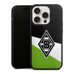 DeinDesign iPhone 15 Pro Handy Gallery Case Handyh&uuml;lle 9H Geh&auml;rtetes Glas R&uuml;ckseite H&uuml;lle Borussia M&ouml;nchengladbach Official Licensed Product Gladbach Gallery 