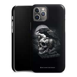 DeinDesign iPhone 12 Pro Handy Premium Case Smartphone Handyh&uuml;lle Schutzh&uuml;lle gl&auml;nzend Raven Skulls Skull Premium Case