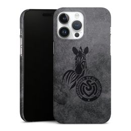 DeinDesign iPhone 14 Pro Max Handy Premium Case Smartphone Handyh&uuml;lle Schutzh&uuml;lle matt Official Licensed Product Msv Duisburg Zebra Premium Case