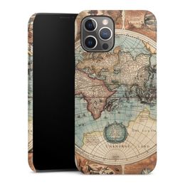 DeinDesign iPhone 12 Pro Max Handy Premium Case Smartphone Handyh&uuml;lle Schutzh&uuml;lle matt Vintage Map World Map Premium Case