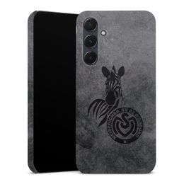 DeinDesign Galaxy A55 5G Handy Premium Case Smartphone Handyh&uuml;lle Schutzh&uuml;lle matt Official Licensed Product Msv Duisburg Zebra Premium Case