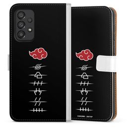 DeinDesign Galaxy A33 5G Handy Klapph&uuml;lle Handyh&uuml;lle aus Kunst Leder wei&szlig; Flip Case Naruto Shippuden Akatsuki Official Licensed Product Sideflip mit Lasche