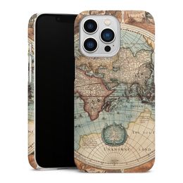 DeinDesign iPhone 13 Pro Handy Premium Case Smartphone Handyh&uuml;lle Schutzh&uuml;lle matt Vintage Map World Map Premium Case