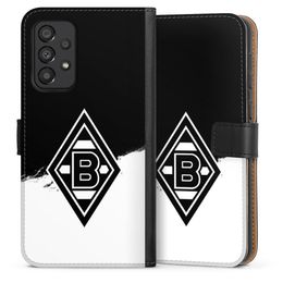 DeinDesign Galaxy A33 5G Handy Klapph&uuml;lle Handyh&uuml;lle aus Kunst Leder schwarz Flip Case Bmg Borussia M&ouml;nchengladbach Gladbach Sideflip mit langer Lasche