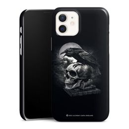 DeinDesign iPhone 12 Handy Premium Case Smartphone Handyh&uuml;lle Schutzh&uuml;lle gl&auml;nzend Raven Skulls Skull Premium Case