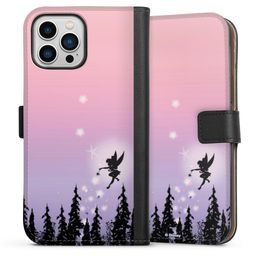 DeinDesign iPhone 13 Pro Max Handy Klapph&uuml;lle Handyh&uuml;lle aus Kunst Leder schwarz Flip Case Tinkerbells Official Licensed Product Disney Sideflip mit langer 