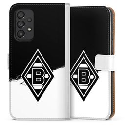 DeinDesign Galaxy A33 5G Handy Klapph&uuml;lle Handyh&uuml;lle aus Kunst Leder wei&szlig; Flip Case Bmg Borussia M&ouml;nchengladbach Gladbach Sideflip mit Lasche