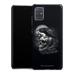 DeinDesign Galaxy A51 Handy Premium Case Smartphone Handyh&uuml;lle Schutzh&uuml;lle gl&auml;nzend Raven Skulls Skull Premium Case