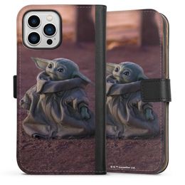 DeinDesign iPhone 13 Pro Max Handy Klapph&uuml;lle Handyh&uuml;lle aus Kunst Leder schwarz Flip Case The Child Star Wars Baby Yoda Sideflip mit langer Lasche