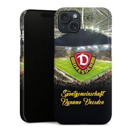 DeinDesign iPhone 15 Plus Handy Premium Case Smartphone Handyh&uuml;lle Schutzh&uuml;lle gl&auml;nzend Sg Dynamo Dresden Sgd Official Licensed Product Premium Case