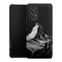 DeinDesign Galaxy A53 5G Handy Premium Case Smartphone Handyh&uuml;lle Schutzh&uuml;lle gl&auml;nzend Snow Mountain Mountain Top Premium Case